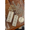 Silver (Sterling) Pair of Ingot Pendants + Chains & a 925 Pendant Chain ...
