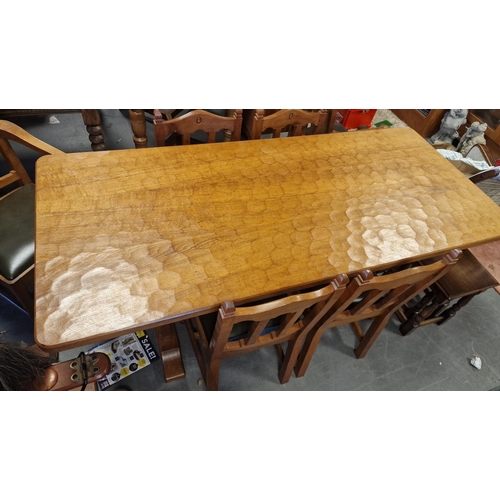Acornman Alan Grainger Yorkshire Oak Adzed Dining Table, in very good ...