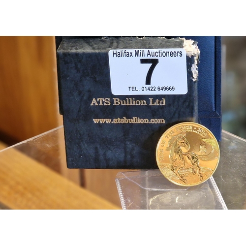 24ct Gold 999 Proof Year of the Horse Gold 2014 £100 Troy 1oz Gold Coin ...