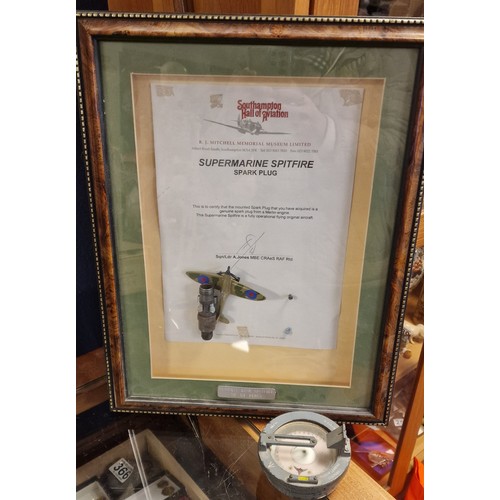 Southampton Hall of Aviation Submarine Spitfire Spark Plug Framed ...