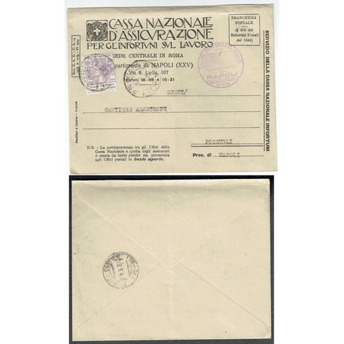 ITALY - 1924 National Insurance Fund for Work Related Accident ...