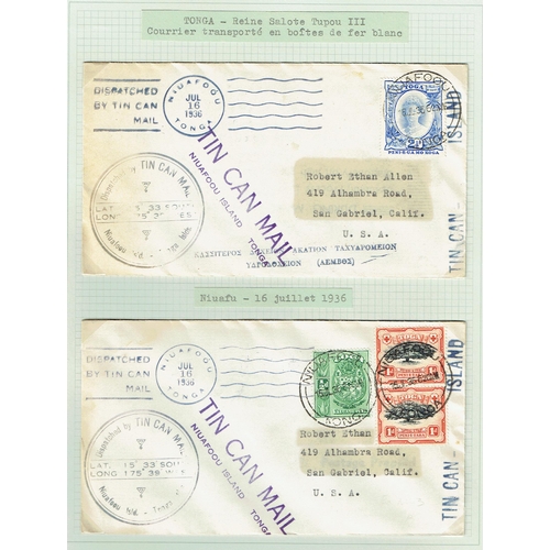 TONGA - 1935-41 Tin Can Mail - Four covers three are to USA other to ...