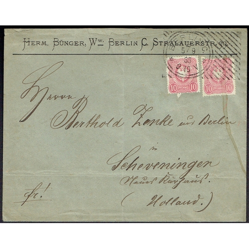 GERMANY - 1885 (Sept) Printed cover (folded and stain) bearing HOSTER ...