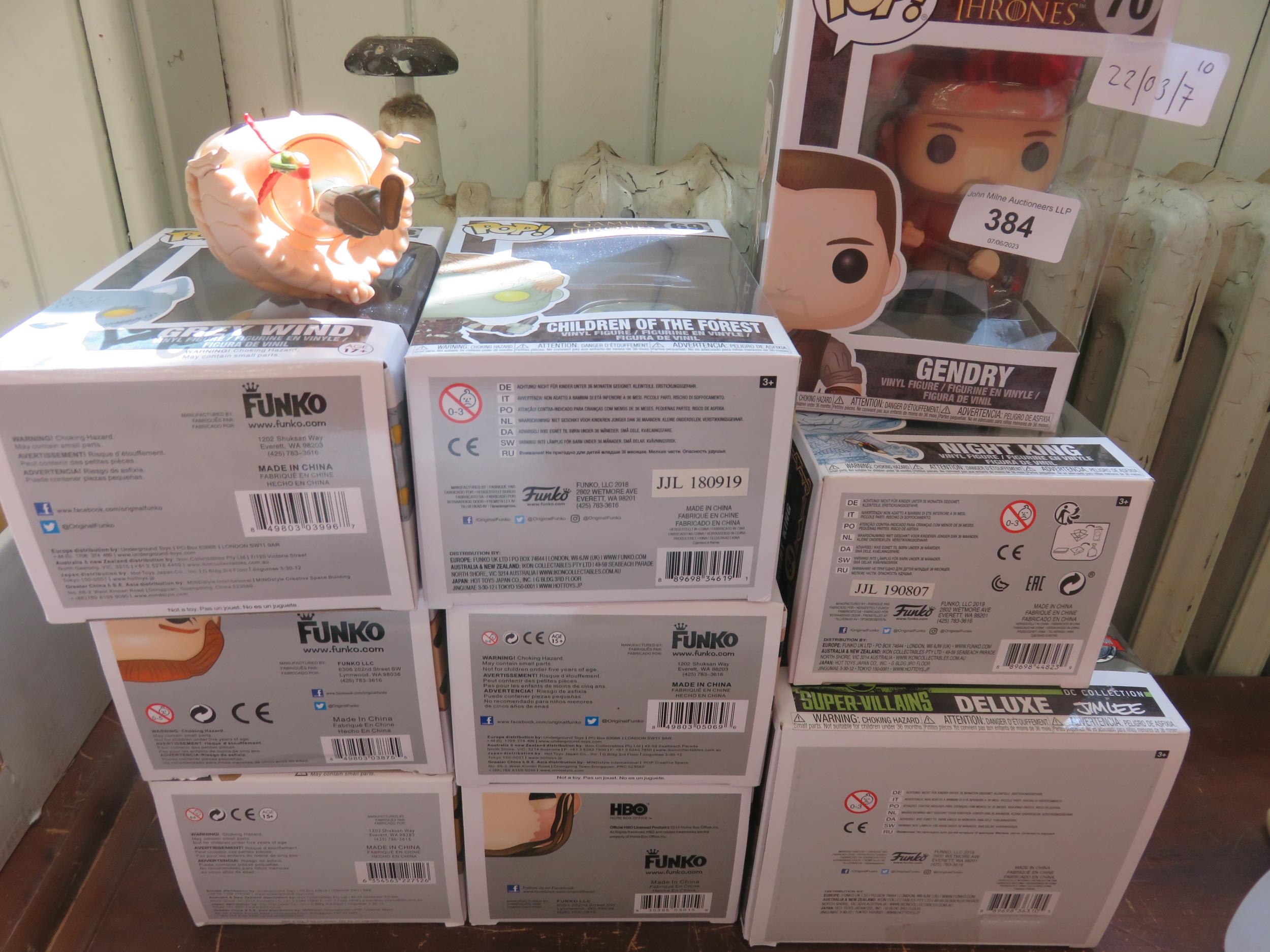 Ten "Pop" Funko pop boxed figures