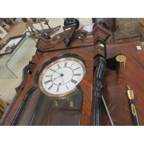 Rosewood and Glazed Vienna Type Longcase Clock - E. Watts, Bournemouth.