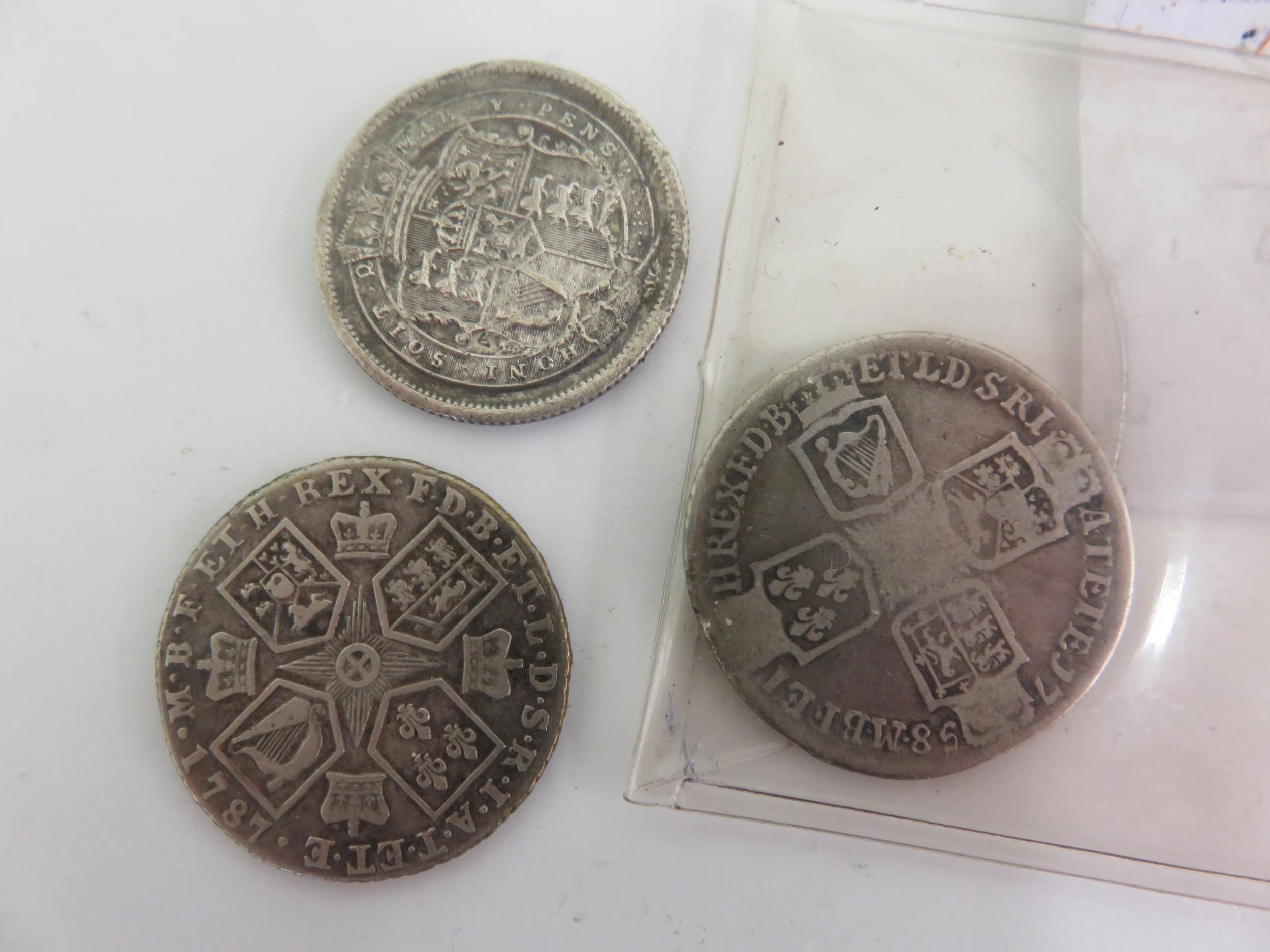One George II and two George III Silver Coins