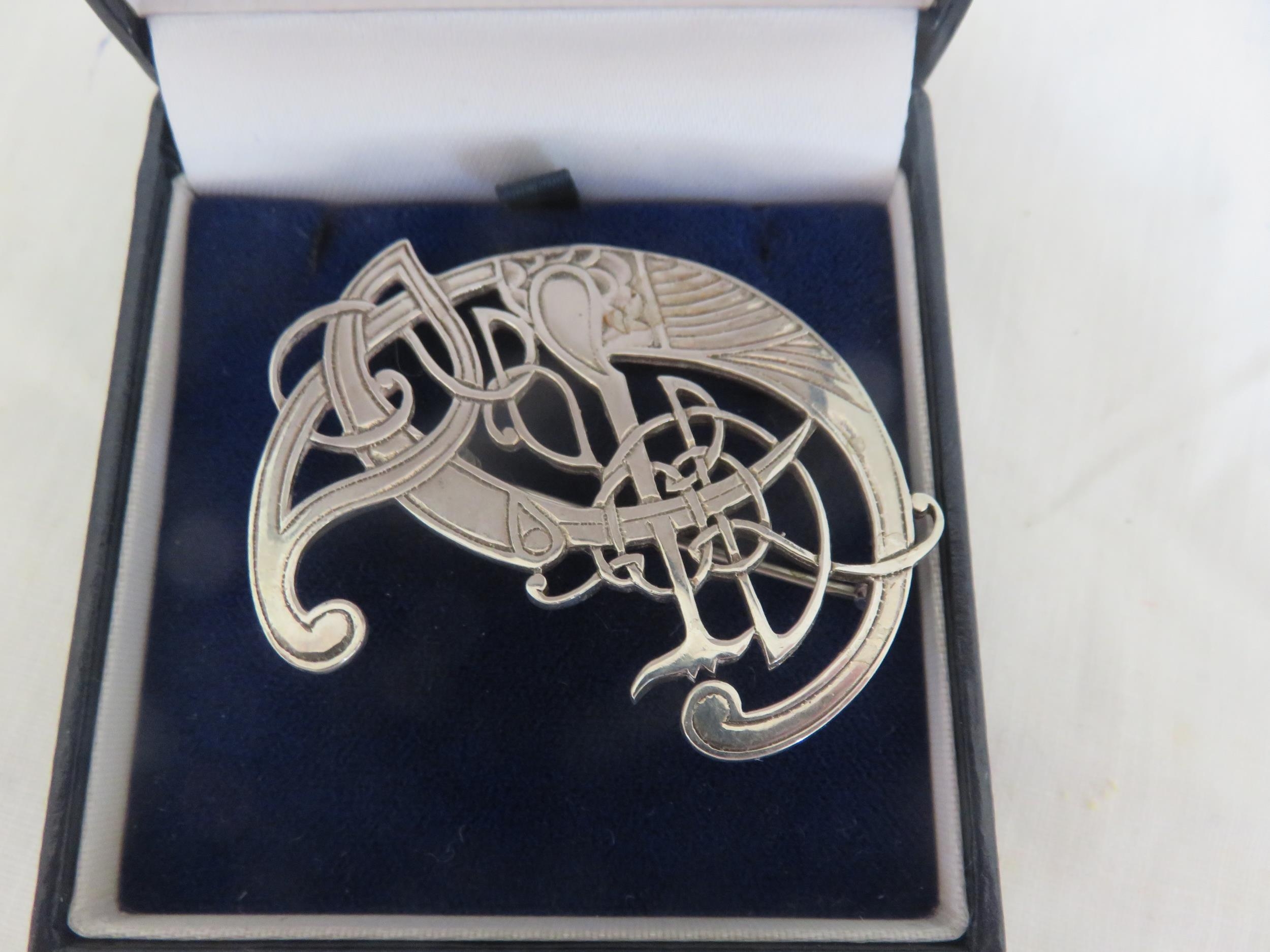 Hebridean Jewellery Silver Celtic Brooch