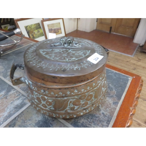 Middle Eastern Copper Lidded Bowl plus One Other