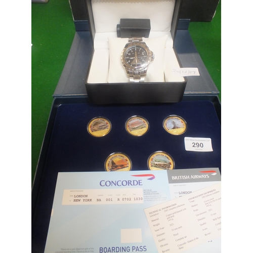 Concorde Coin Set and boxed Concorde Wrist Watch