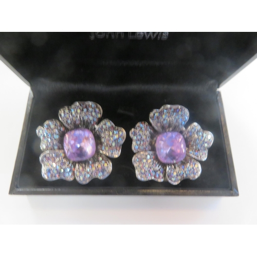 Large Pair of Vintage Butler and Wilson Crystal Earrings