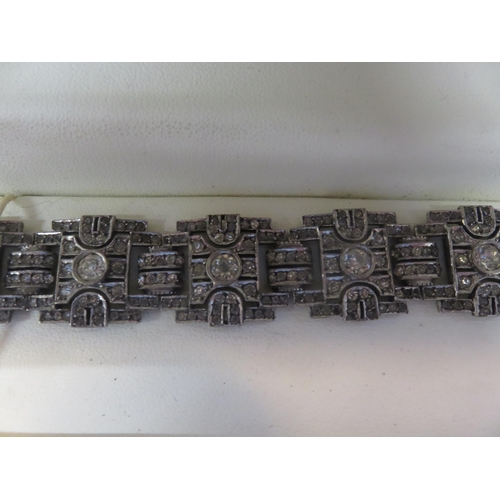 Art Deco Silver Paste Bracelet