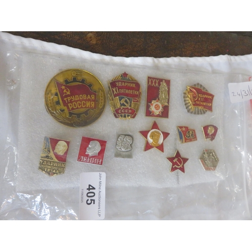 Group of Twelve Soviet Political and Propaganda Pins
