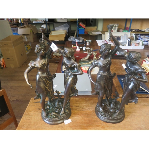 Pair of Bronze Figure Groups