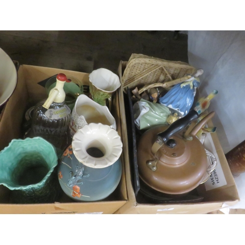 Three Boxes of Bric-a-Brac, Vintage Hoover and a Briefcase