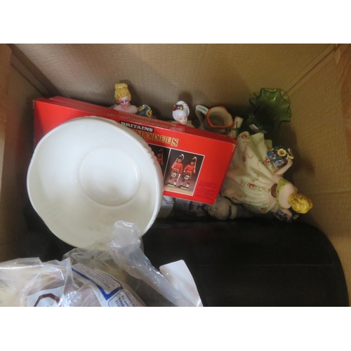 Four boxes of bric-a-brac