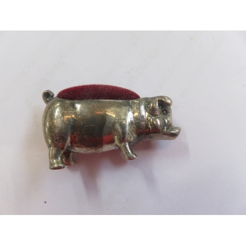 Silver Pig Pin Cushion