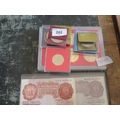 Two Ten Shilling Notes, Modern Crowns and Two Coin Sets