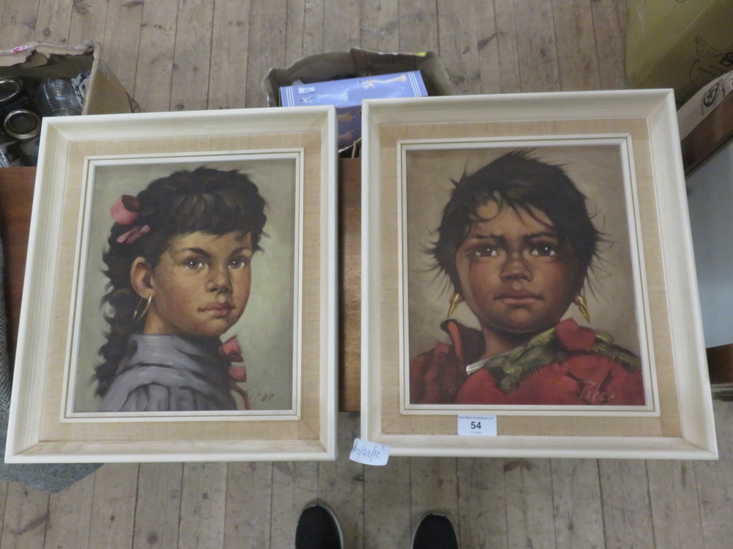 Two Portraits "Girls", signed Piter