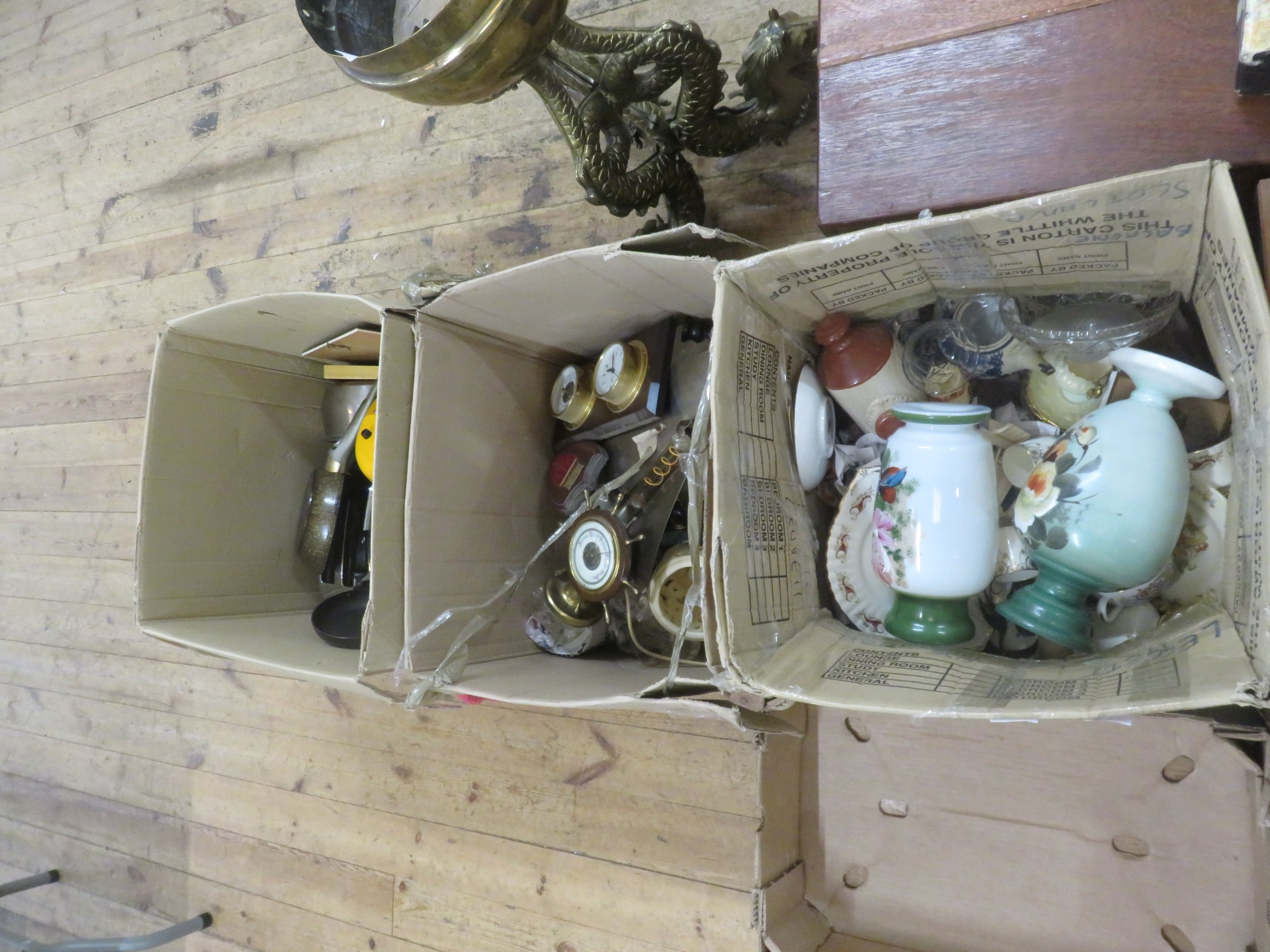 Three boxes bric-a-brac