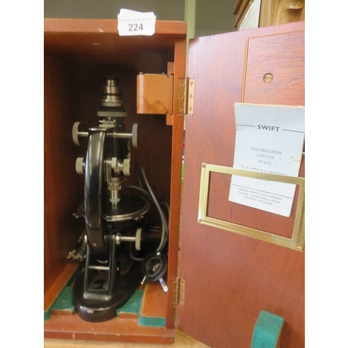 Wooden Cased Microscope