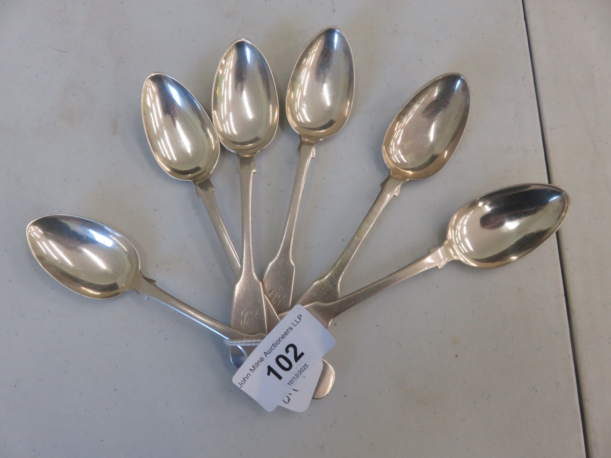Set of Six Aberdeen Silver Teaspoons by James Begg