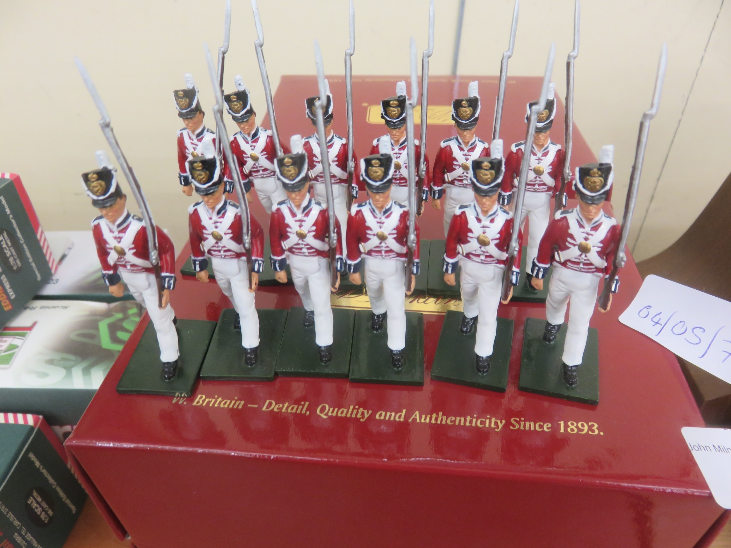Twelve Boxed Britains Lead Soldiers, The Coldstream Guards at Waterloo