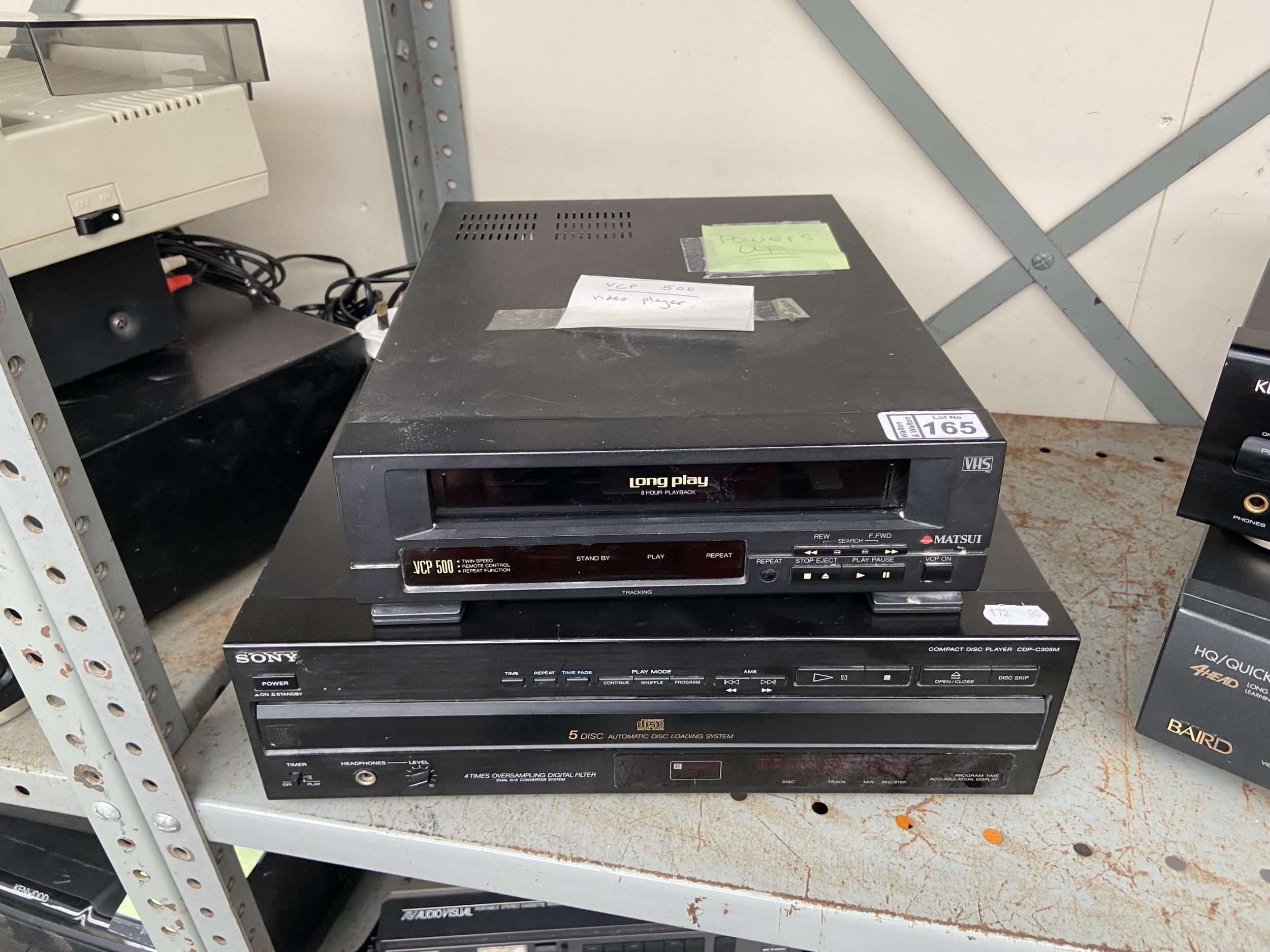 Sony CD player and a Matsui VHS player