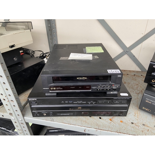 Sony CD player and a Matsui VHS player