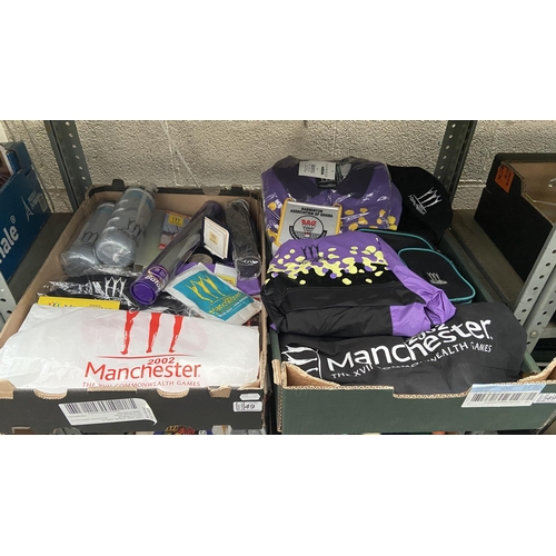 2 Boxes containing 2002 Manchester Commonwealth Games merchandise