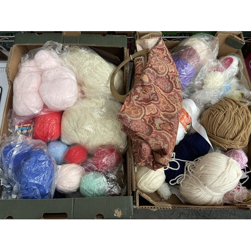 2 Boxes containing wool