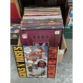 Box containing LPs including Guns N Roses