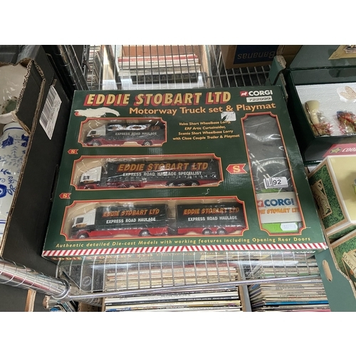 Boxed Corgi Eddie Stobart motorway truck set