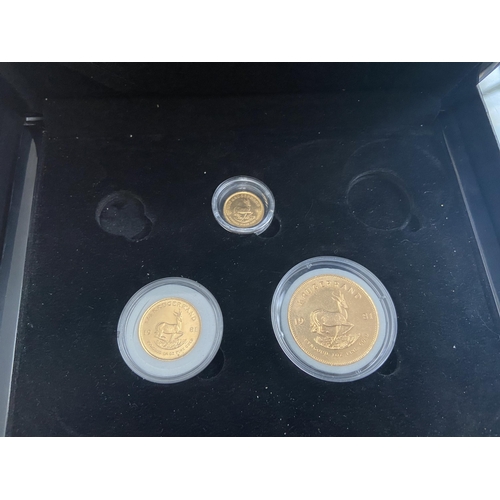 Cased 1981 full, quarter & 1/10 Kruggerand coins - Only 10% buyer's premium