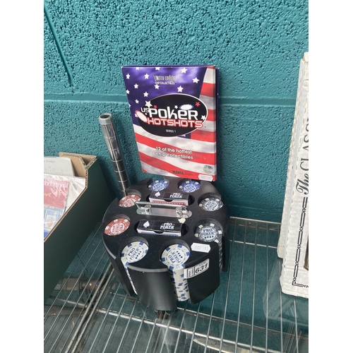 Pro Poker chip holder and Poker Hotshots chip collectibles