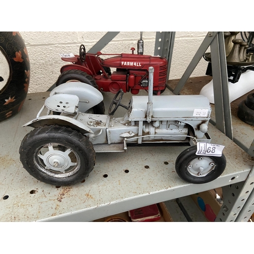 2 Large tin tractor models