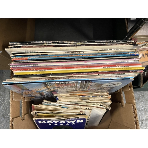 Box containing funk and soul LPs