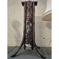 33" Ornately carved Japanese 'stick stand' adorned with mother of pearl