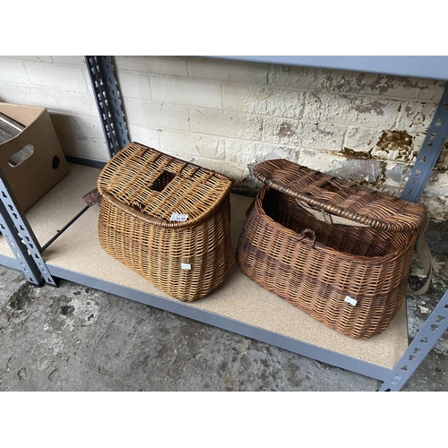 2 Fishing creel baskets