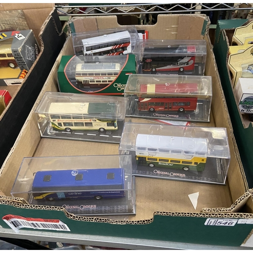 Box containing a quantity of die cast Original Omnibus models