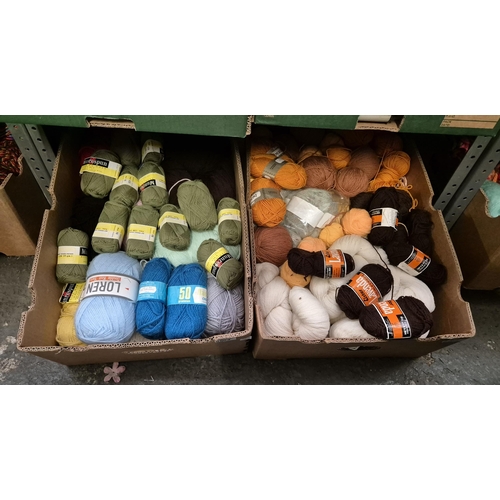 2 Boxes containing wool