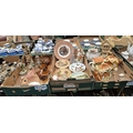 3 Boxes containing art glass, Pendelfin house and cottage ware etc