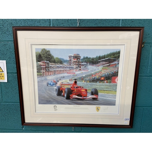 Framed and glazed limited edition Schumacher/Ferrari print signed Tony ...
