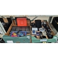 2 Boxes containing assorted electronics including cameras, Kindle, and Mobile Phones etc