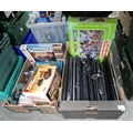 2 Boxes containing assorted games including Subbuteo and a quantity of keyboards etc