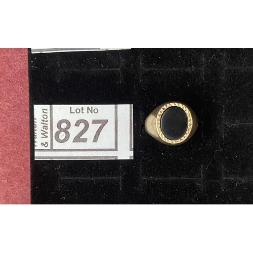9ct gold stone set signet ring, size Q 3.3g - Only 10% buyer's premium