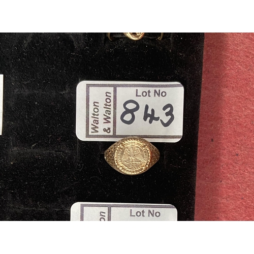 9ct gold 'coin' ring, size P 2.3g - Only 10% buyer's premium
