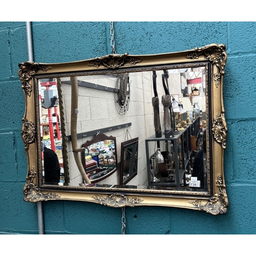 Ornate gilt framed bevel edged mirror