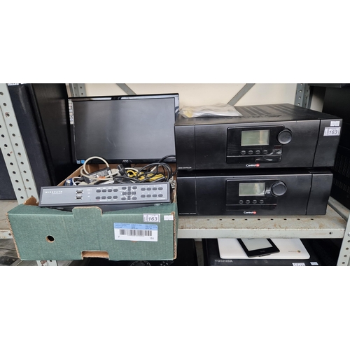 Control4 media controller and amplifier and a box containing a Wirepath ...