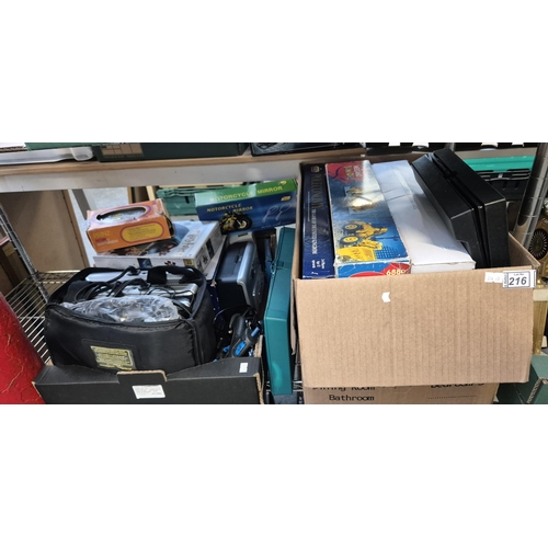 2 Boxes containing assorted electronics, board games and Meccano Junior etc