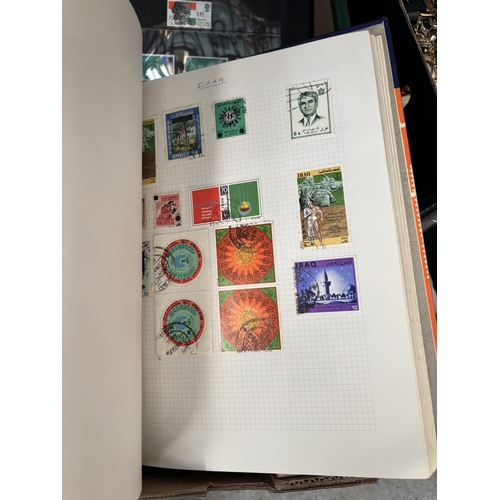 Box containing assorted stamp albums